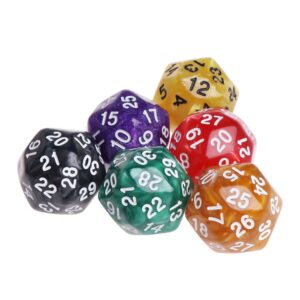 otgo 6pcs/set 32mm 30 sides acrylic polyhedral dice set