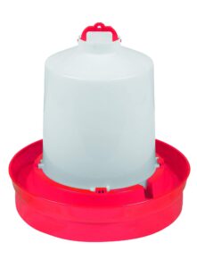 little giant® deep base poultry waterer | chicken waterer | heavy duty plastic water container for birds & chicken | rubber stopper for no leaks | 2 gallon