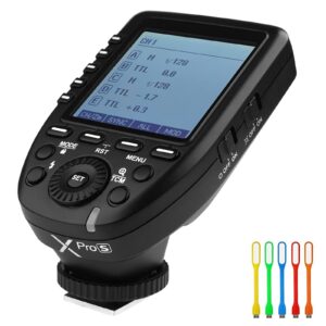 godox xpro-s ttl 2.4g wireless high speed sync 1/8000s x system flash trigger transmitter compatible for sony cameras,11 customizable, 5 group buttons,4 function buttons offer convenient manipulation