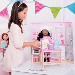 Adora Amazon Exclusive Amazing World Premium Quality Love to Bake Wooden Play Set with 20 Pieces Doll Accessories, Perfect Gift for Ages 6+