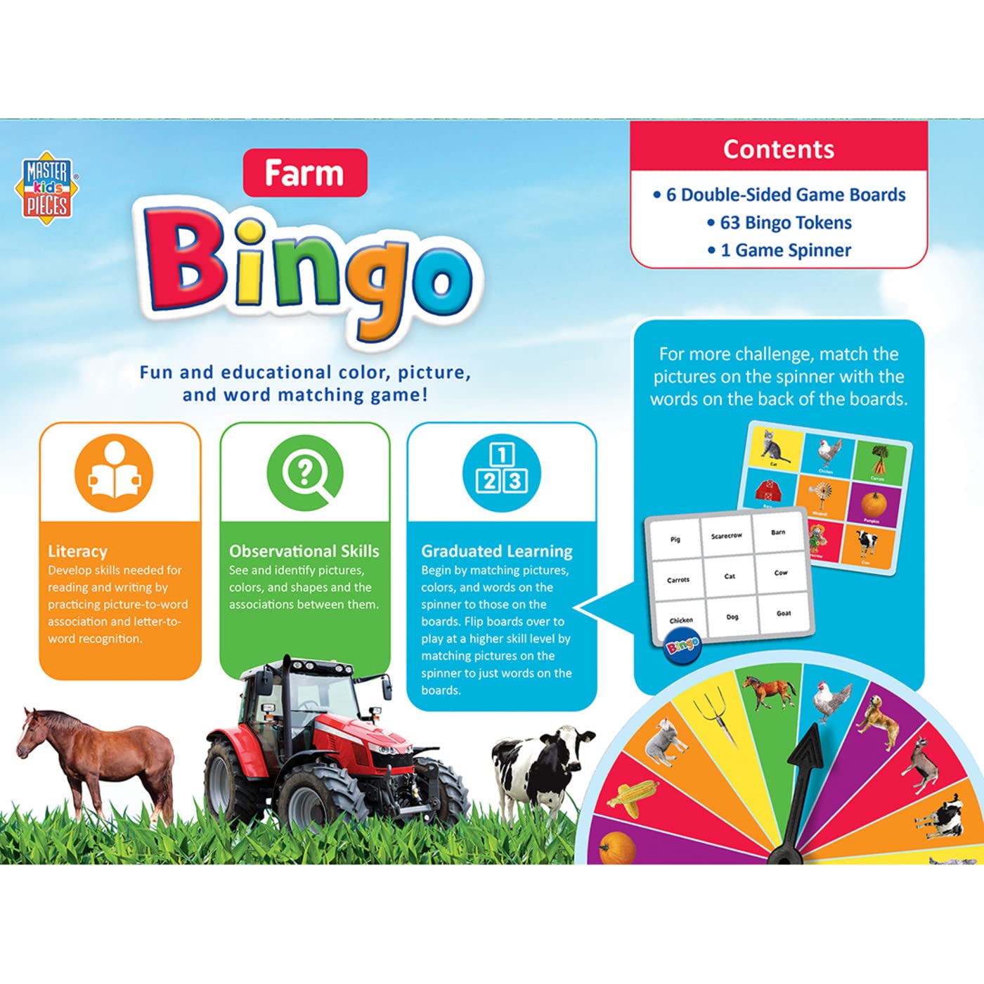 MasterPieces Kids Games - Farm Bingo Game