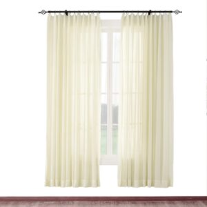 cololeaf indoor outdoor sheer curtain for patio| porch| gazebo| pergola | cabana | dock| beach home| backyard| country| garden| wedding - pinch pleat - ivory 52" w x 96" l (1 panel)