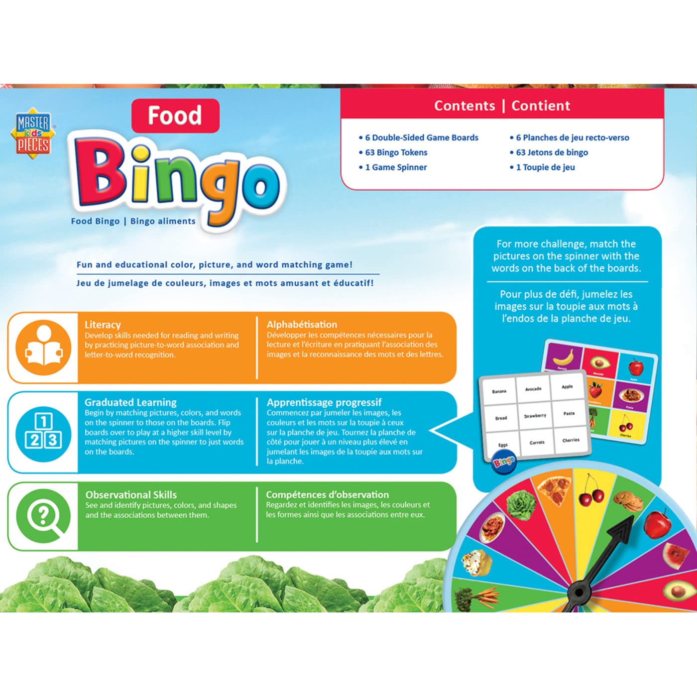 MasterPieces Kids Games - Food Bingo Game