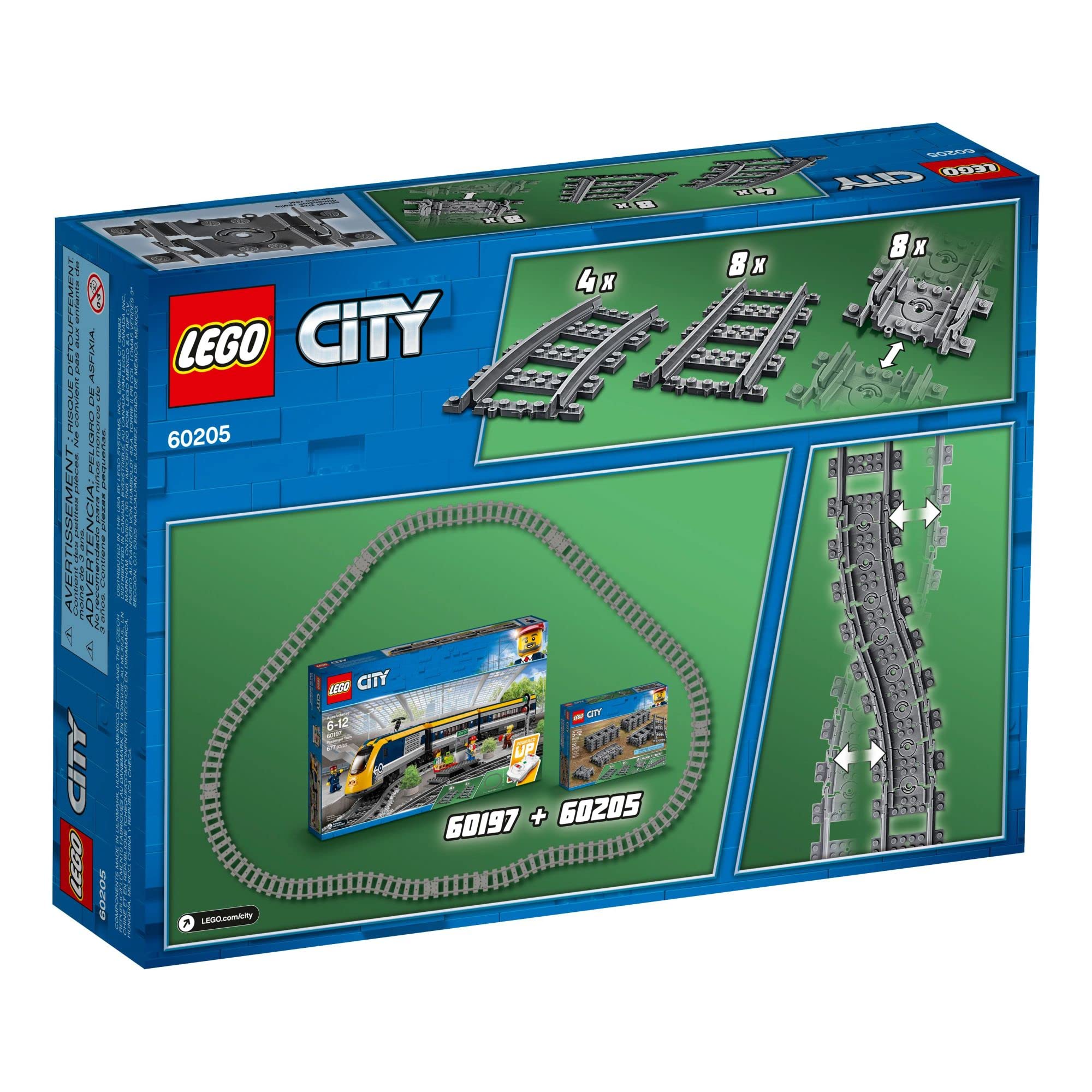 LEGO City Tracks 60205-20 Pieces Extension Accessory Set, Train Track and Railway Expansion, Compatible with LEGO City Sets, Building Toy for Kids, Great Gift for Train and LEGO City Enthusiasts