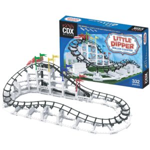 cdx blocks: little dipper - 324 pcs, building brick set, gravity powered roller coaster model, promotes stem learning