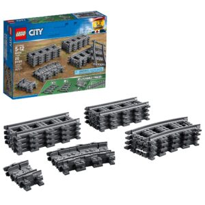 lego city tracks 60205-20 pieces extension accessory set, train track and railway expansion, compatible with lego city sets, building toy for kids, great gift for train and lego city enthusiasts