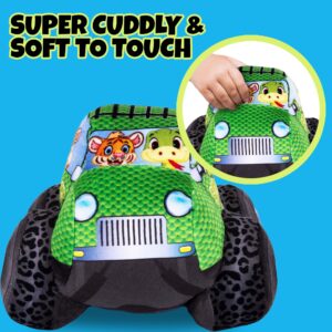 ArtCreativity Plush Monster Truck Safari Design - 8 Inch Big Stuffed Monster Truck - Cool Animal-Themed Design - Soft and Cuddly Toys for Little Boys, Girls, Baby, Toddlers - Great Gift Idea