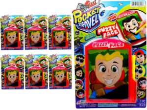 ja-ru magnetic face toy (6 units) funny beard, hair & fuzzy face magnetic toy. hand held road trip games. retro toys for kids. christmas stocking stuffers. 3257-6