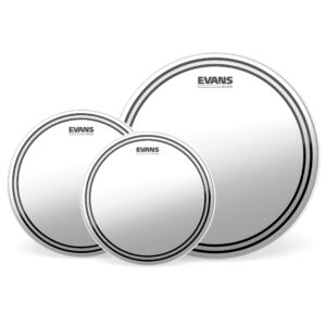 evans drum heads - ec2s clear rock pack (10", 12", 16") with 14" hd dry snare batter