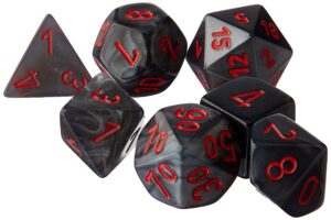 chessex chx27478 dice-velvet set, black/red, large (18mm - 25mm)