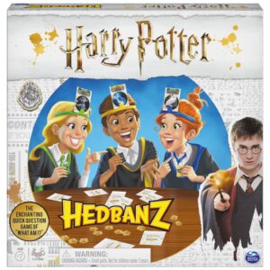 hedbanz, harry potter card game 2019 edition gift toy merchandise family board game based on the wizarding world books & movies, for adults and kids ages 7 and up