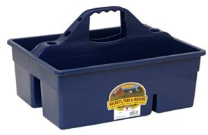 little giant® plastic duratote | horse grooming duratote | durable tote box organizer with easy grip handle | extra thick sidewalls | navy