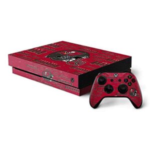 skinit decal gaming skin compatible with xbox one x bundle - officially licensed nfl tampa bay buccaneers - blast design