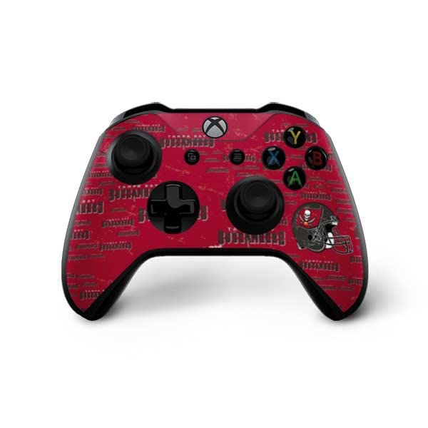 Skinit Decal Gaming Skin Compatible with Xbox One X Bundle - Officially Licensed NFL Tampa Bay Buccaneers - Blast Design