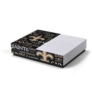 skinit decal gaming skin compatible with xbox one s console - officially licensed nfl new orleans saints black blast design