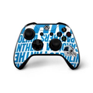 Skinit Decal Gaming Skin Compatible with Xbox One X Bundle - Officially Licensed NFL Carolina Panthers - Blast Design