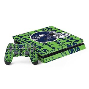 skinit decal gaming skin compatible with ps4 slim bundle - officially licensed nfl seattle seahawks - blast green design