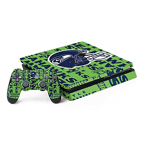 Skinit Decal Gaming Skin Compatible with PS4 Slim Bundle - Officially Licensed NFL Seattle Seahawks - Blast Green Design