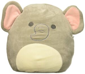 squishmallow 8-inch emma the baby elephant with rattle children's plush toy pillow, gray, 8-inch