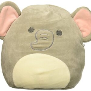 SQUISHMALLOW 8-inch Emma the Baby Elephant with Rattle Children's Plush Toy Pillow, Gray, 8-inch