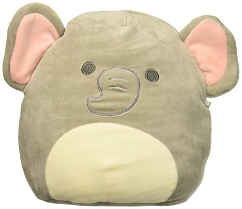 SQUISHMALLOW 8-inch Emma the Baby Elephant with Rattle Children's Plush Toy Pillow, Gray, 8-inch