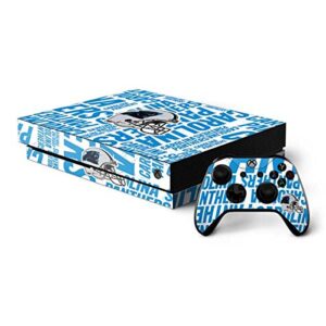 skinit decal gaming skin compatible with xbox one x bundle - officially licensed nfl carolina panthers - blast design