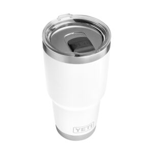 yeti rambler 30 oz stainless steel vacuum insulated tumbler w/magslider lid, white