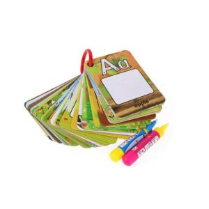 little bado children early education drawing cards for kids water painting magic doodle card 26 letters a-z alphabet with magic pen best learning toy gift for toddlers travel