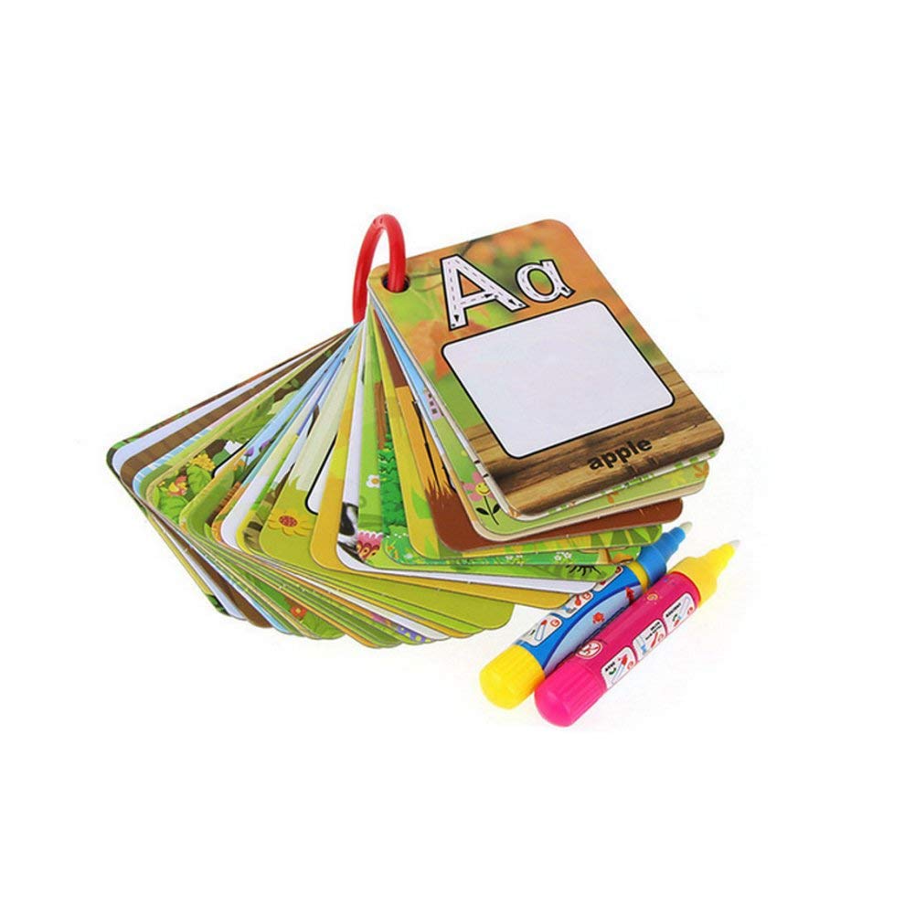 Little Bado Children Early Education Drawing Cards for Kids Water Painting Magic Doodle Card 26 Letters A-Z Alphabet with Magic Pen Best Learning Toy Gift for Toddlers Travel