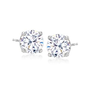 ross-simons round cz stud earrings in 14kt white gold