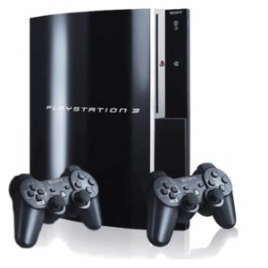 sony playstation 3 80gb piano black console with 2 controllers (renewed)