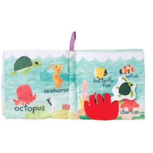 Manhattan Toy What's Outside Sea-Themed Soft Baby Activity Book with Rattle