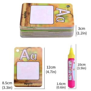 Little Bado Children Early Education Drawing Cards for Kids Water Painting Magic Doodle Card 26 Letters A-Z Alphabet with Magic Pen Best Learning Toy Gift for Toddlers Travel