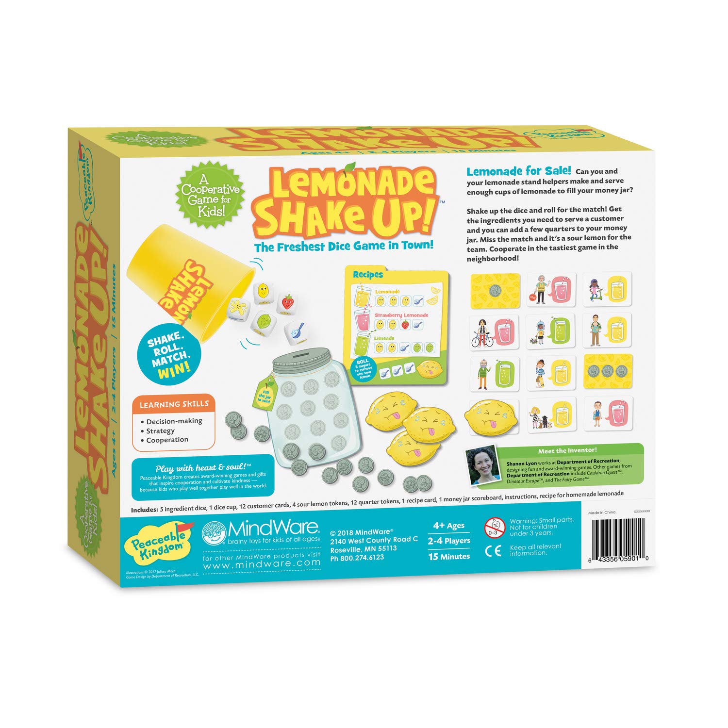 Peaceable Kingdom Lemonade Shake Up! - Cooperative Game for Kids