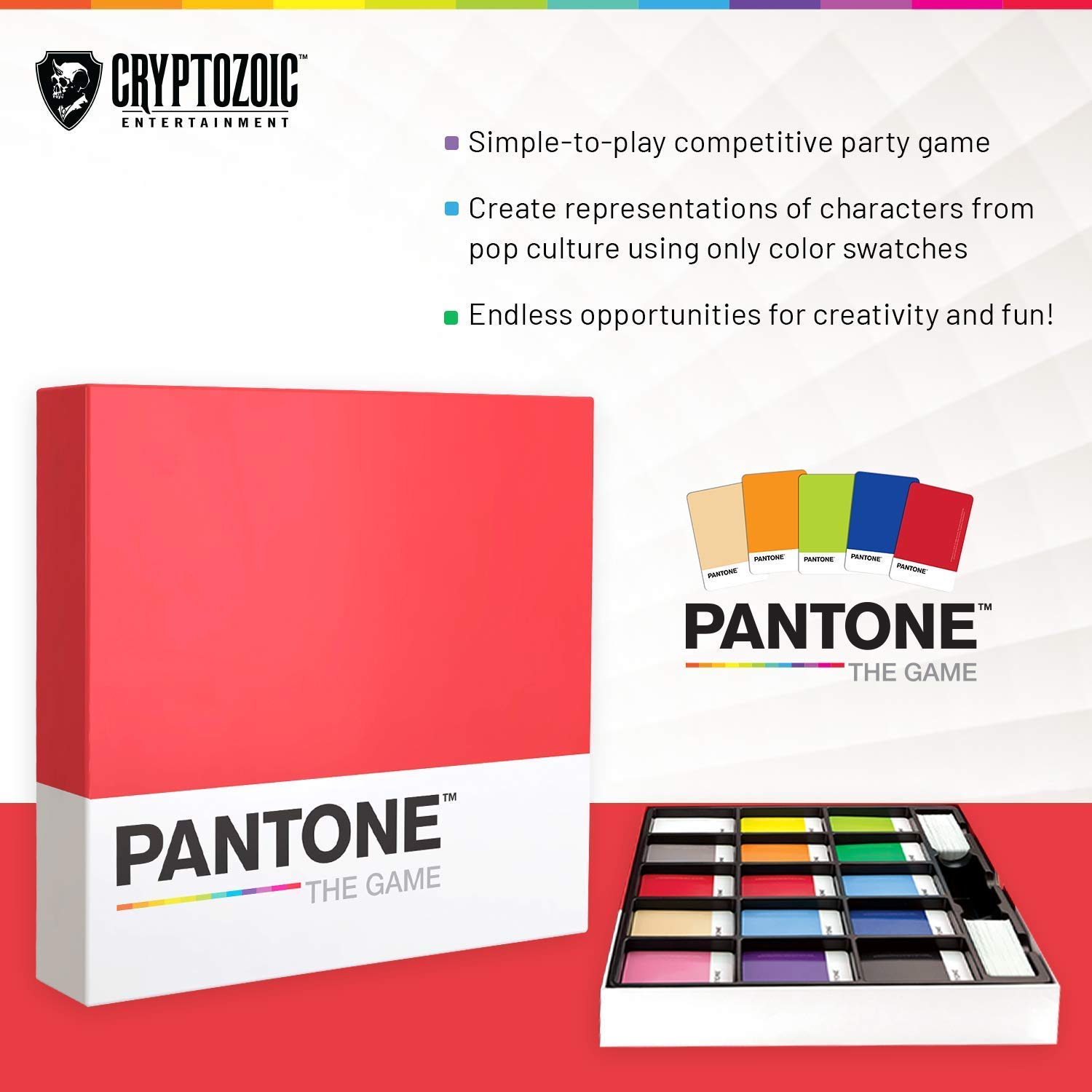 Pantone: The Game - Simple-to-Play Competitive Party Game - Ages 8 and Up - Create Pop Culture Characters Using Only Color Swatches and Your Own Creativity!