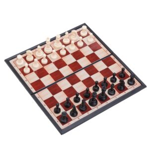 thy collectibles magnetic portable holding travel chess set classic black & white 7 x 7 inch