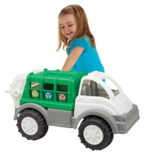 american plastic toys gigantic recycling truck vehicle, green/white