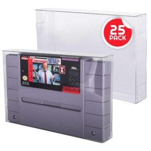 SNES Games Cartridge Protector Compatible for Super Nintendo SNES Games Cartridge - 0.40 MM Thick, Anti-Dust, Acid-Free SNES Super Games Cart, Clear PET Case Protector by EVORETRO (Pack of 25)