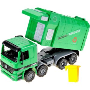 14” large garbage truck toy big construction vehicle toy friction powered oversized pretend toy gifts toy for toddlers boy toys age 5-6 years old