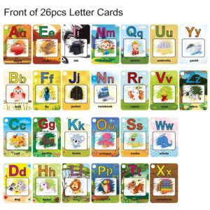 Little Bado Children Early Education Drawing Cards for Kids Water Painting Magic Doodle Card 26 Letters A-Z Alphabet with Magic Pen Best Learning Toy Gift for Toddlers Travel