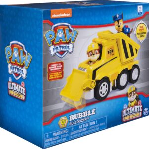 Paw Patrol Rubble's Ultimate Rescue Bulldozer with Moving Scoop and Lift-up Dump Bed, Ages 3 and Up