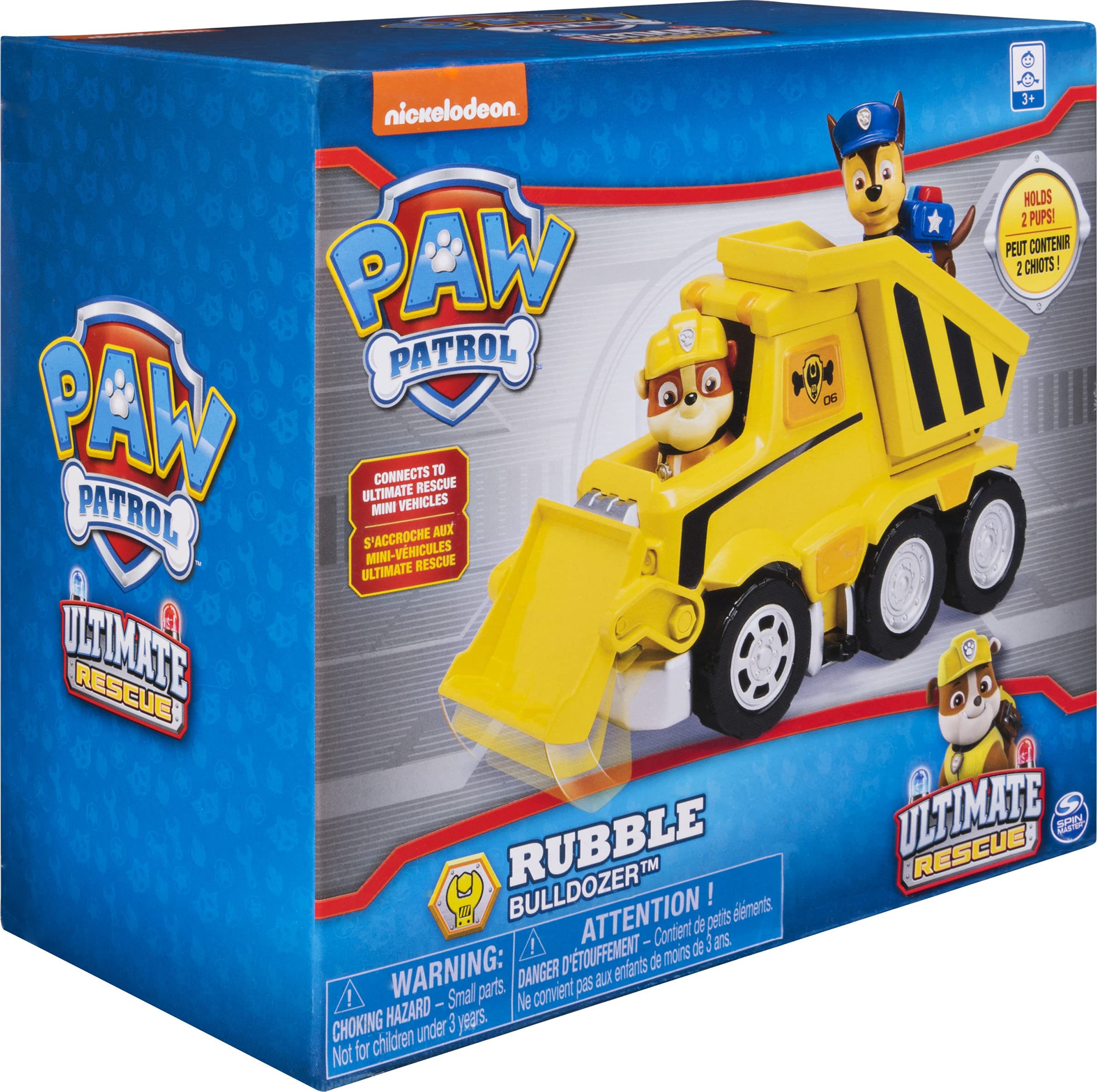 Paw Patrol Rubble's Ultimate Rescue Bulldozer with Moving Scoop and Lift-up Dump Bed, Ages 3 and Up