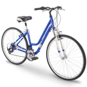 royce union rmy 700c womens 21-speed hybrid comfort bike, 17" aluminum frame, pearl blue