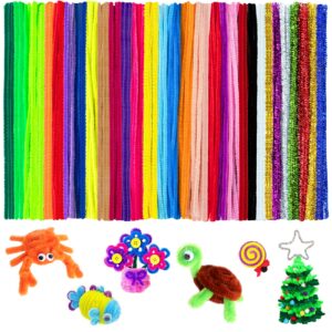 acerich 600 pcs pipe cleaners 30 colors chenille stems diy art craft decorations (7 mm x 12 inch)