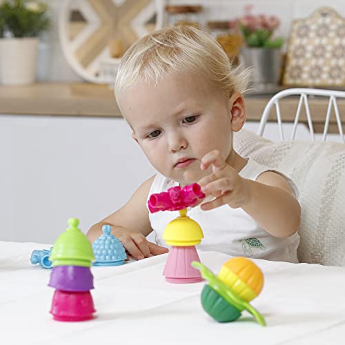 Lalaboom 24 Piece Baby Toddler Beads – Montessori Educational Shape and Color STEM Construction Toy 10 Months to 3 Years - BL200