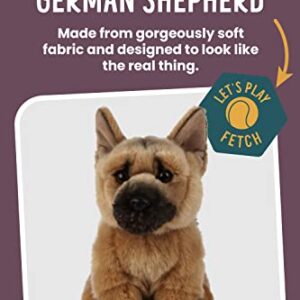 Living Nature German Shepherd Stuffed Animal | Fluffy Dog Animal | Soft Toy for Kids | 8 inches