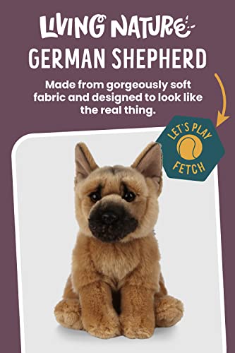 Living Nature German Shepherd Stuffed Animal | Fluffy Dog Animal | Soft Toy for Kids | 8 inches