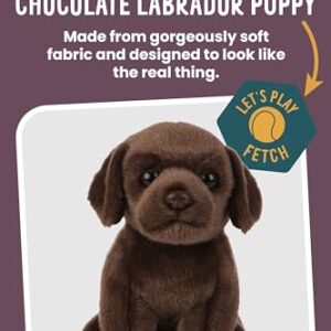 Living Nature Chocolate Labrador Puppy Stuffed Animal | Fluffy Dog Animal | Soft Toy Gift for Kids | 6 inches