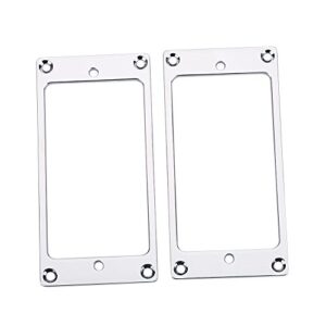 2Pcs Pickup Frame Mounting Rings Metal Humbucker Pickup Ring Electric Guitars Replacement Parts(Silver)