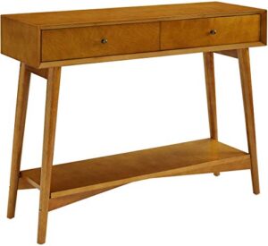 crosley furniture landon sofa console table with drawers and shelf for hall, entryway, or living room, acorn